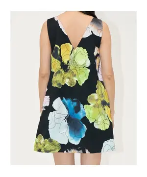 Stine Goya Sleeveless A-line Mini Dress With Floral Print And Embroidery