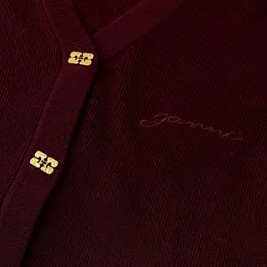 GANNI Cropped Knit Cardigan