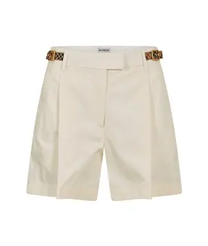 Burberry Tailored Pleated Shorts With Signature Print Belt