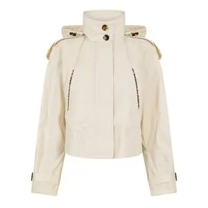 Burberry Softshell Zip-up Jacket With Stand Collar And Hood