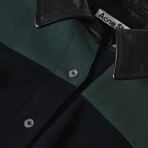 Acne Studios Striped Long Sleeve Polo Shirt - Black