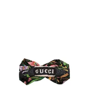 Gucci Versatile Designed Silk Scarf - Black