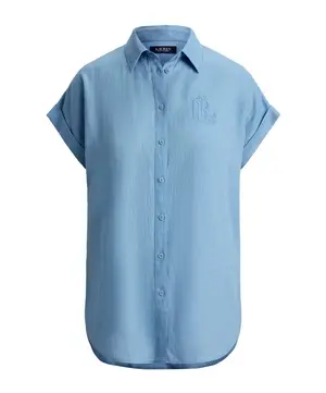 Ralph Lauren Short Sleeve Plain Shirt - Blue