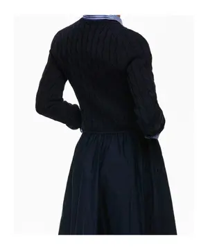 Polo Ralph Lauren Embroidered Knit Midi Dress - Black