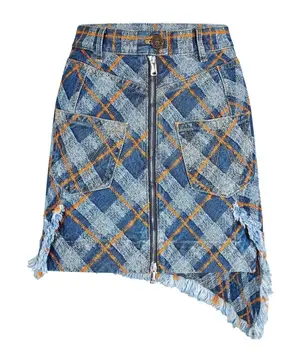 VIVIENNE WESTWOOD Plaid Denim Mini Skirt