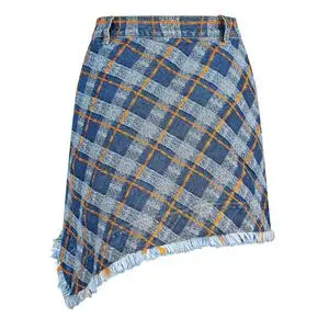 VIVIENNE WESTWOOD Plaid Denim Mini Skirt