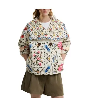 Barbour Quilted Jacket With Floral And Pineapple Print