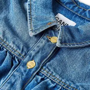 GANNI Denim Short Sleeve Blouse
