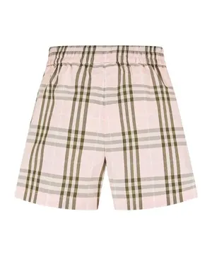 Burberry Plaid Sports Shorts With Drawstring