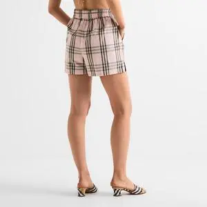 Burberry Plaid Sports Shorts With Drawstring