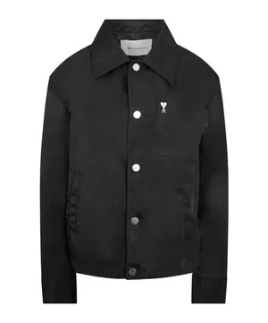 AMI Paris Shirt Jacket With Snap Buttons And Side Pockets
