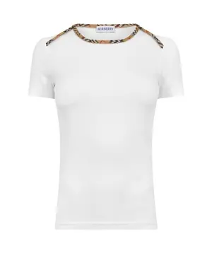 Burberry Slim Fit Ribbed T-shirt With Logo Detail