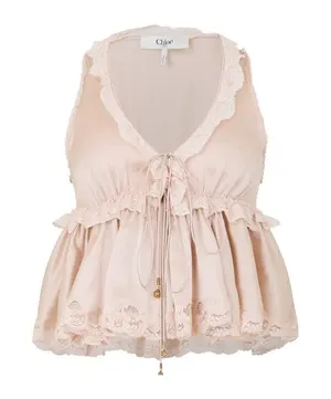 Chloé Silk Short Sleeve Blouse