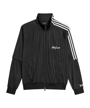 Y3 Pinstripe Zip-up Jacket - Black