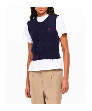 Polo Ralph Lauren Navy Cable-knit Vest