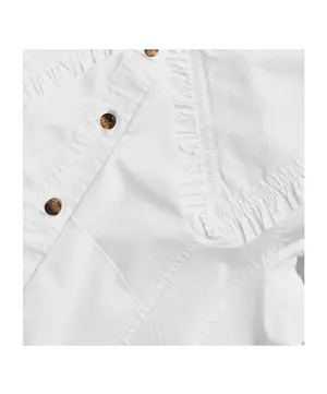 GANNI Round Neck Short-sleeve Blouse - White