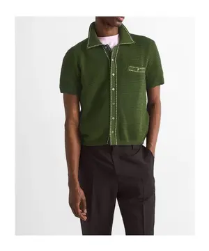 Versace Knitted Short Sleeve Polo Shirt