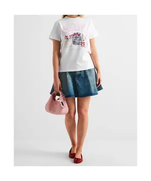 GANNI Graphic Print Crewneck T-shirt