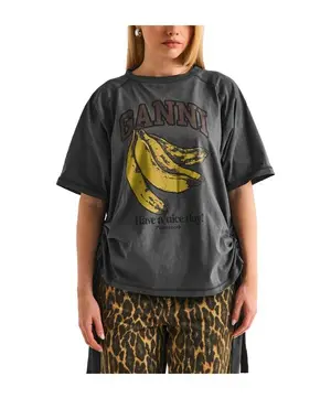 GANNI Have A Nice Day" Graphic T-shirt - Black