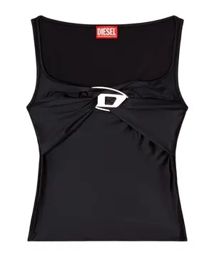 DIESEL® Sleeveless Top With Twisted Detail And Cut-out