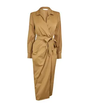Max Mara Max Mara Long Sleeve Belted Shirt Dress Nude