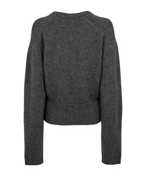 GANNI V-neck Wool Yak Knit Sweater