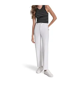Dkny High Rise Classic Straight Leg Denim Jeans
