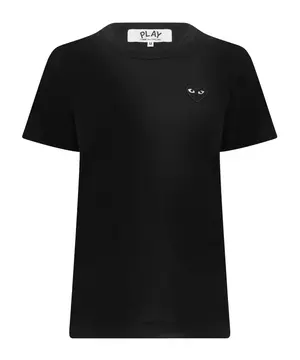 Play Comme Des Garcon Logo Crew Neck T-shirt - Black