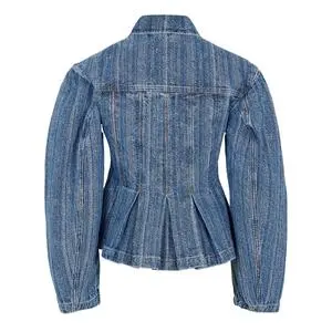 GANNI Fitted Denim Jacket With Classic Collar - Blue