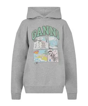 GANNI Oversized Overhead Hoodie - Gray