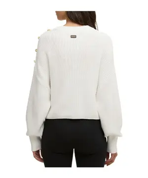 Barbour Crew Neck Jumper With Button Detail