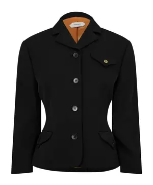 Versace Waist-hugging Single-breasted Jacket - Black