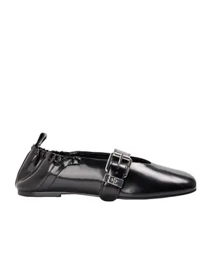 GANNI Buckle Detail Ballet Flats