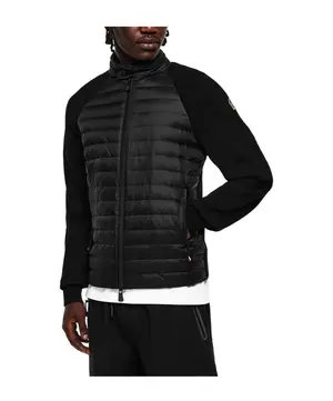 Moncler Hybrid Jacket With Quilted Front And Knit Sleeves