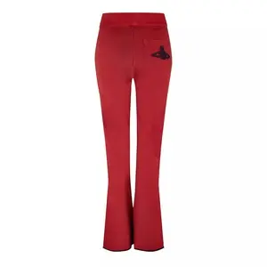 VIVIENNE WESTWOOD Flared Joggers With Saturn Embroidery - Red