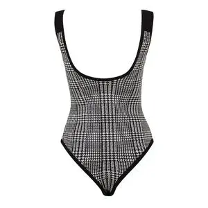 Balmain Sleeveless Houndstooth Jumpsuit With Goldtone Buttons