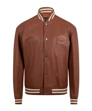 Hugo Boss Morlops Leather Jacket - Brown