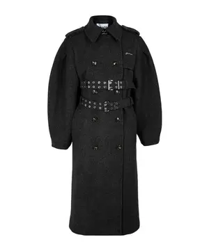 GANNI Long Coat - Black