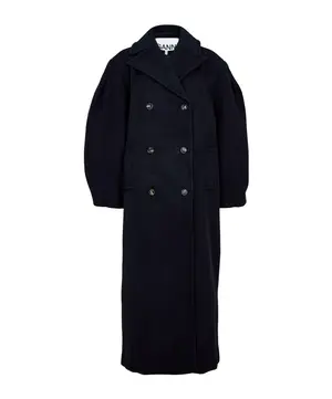 GANNI Wool Double-breasted Peacoat
