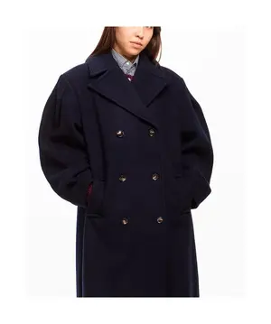 GANNI Wool Double-breasted Peacoat