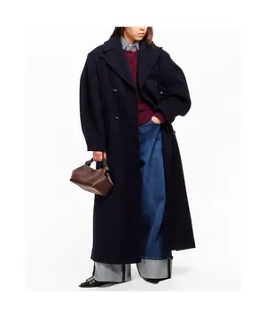 GANNI Wool Double-breasted Peacoat
