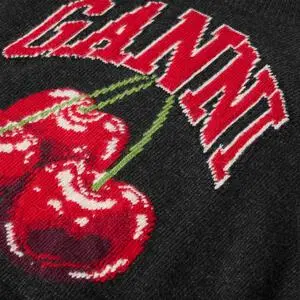 GANNI Cherry Knit Vest - Black