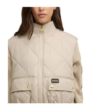 Barbour Cropped Quilted Gilet With Zip-up Front