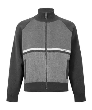 Versace Zip-up Sweater - Gray