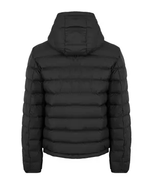 Moncler Quilted Hooded Down Jacket With Striped Trim