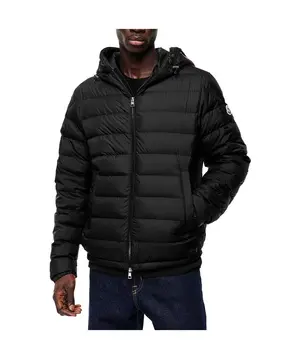 Moncler Quilted Hooded Down Jacket With Striped Trim
