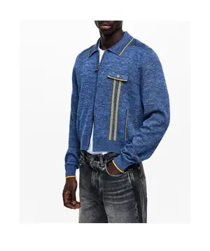 Versace Zip-up Knitted Top With Greca Motif
