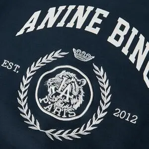 ANINE BING Crew Neck Long Sleeve Sweatshirt With Logo