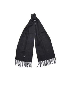Barbour Logo Detail Wool Scarf - Black