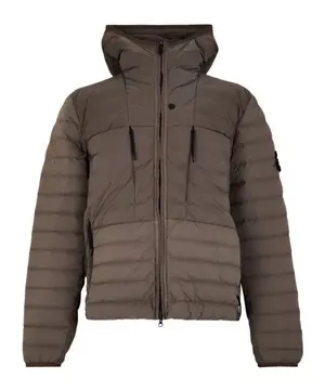 Stone Island Duck Down Full Zip Medium Puffer Jacket - Brown